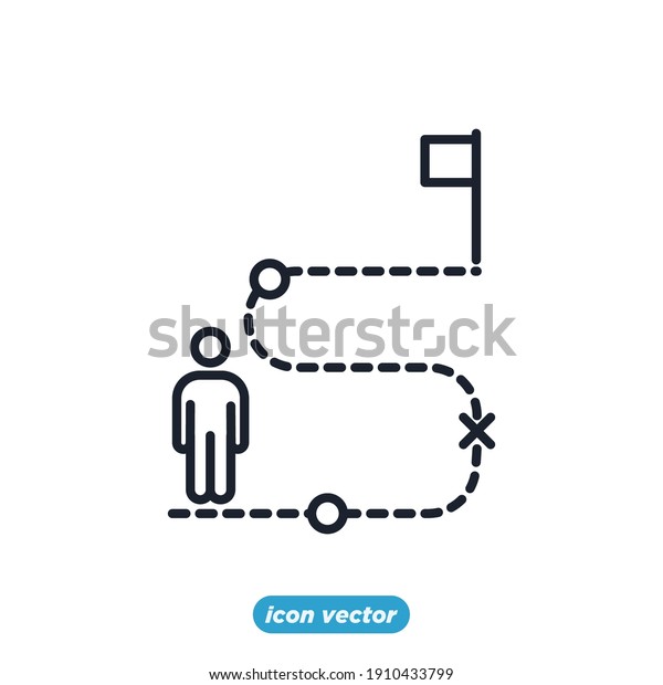Mission Path Icon Business Target Goal Stock Vector (Royalty Free ...