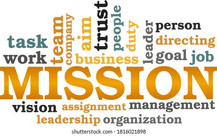 Mission Vector Illustration Word Cloud Isolated Stock Vector (Royalty ...