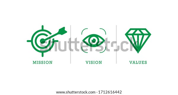 Mission Vision Values Icon Organization Mission Stock Vector (Royalty ...
