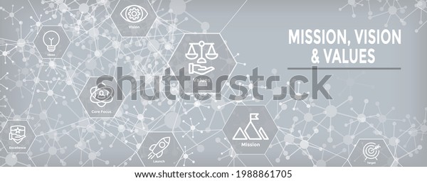 Mission Vision Values Web Header Icon Stock Vector (Royalty Free ...
