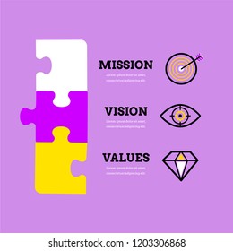 Mission Vision Values Web Page Template Stock Vector (Royalty Free ...