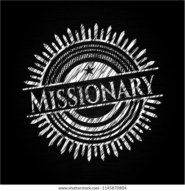 Missionary Chalkboard Emblem Stock Vector (Royalty Free) 1145870804