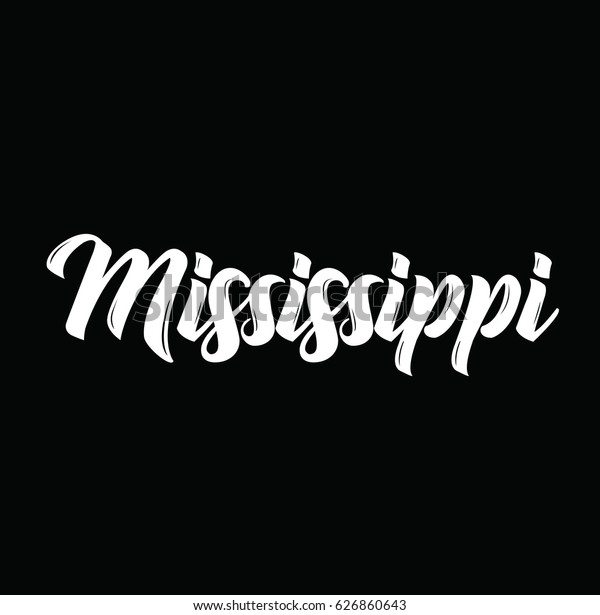 Mississippi Text Design Vector Calligraphy Typography Stock Vector ...