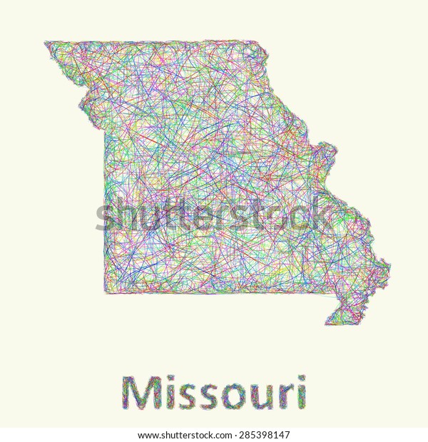 Missouri Line Art Map Stock Vector (Royalty Free) 285398147 | Shutterstock