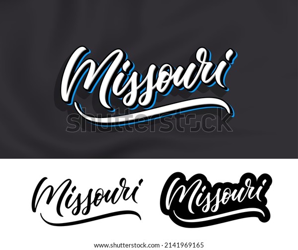 Missouri Vector Handwritten Lettering Design Lettering Stock Vector ...