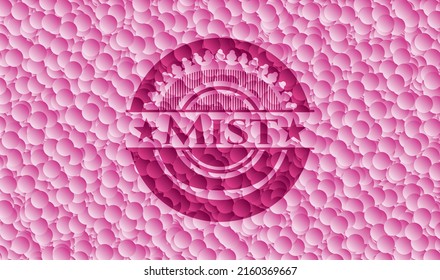 Mist Realistic Pink Emblem Bubbles Background Stock Vector (Royalty ...