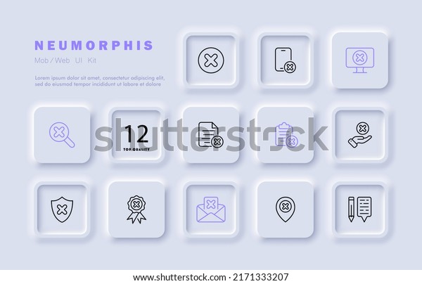 Mistake Set Icon Red Cross Checked Stock Vector (Royalty Free ...