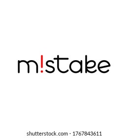 Mistake Text Logo Black Word Red Stock Vector (Royalty Free) 1767843611 ...