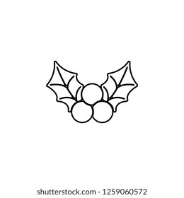 Mistletoe Icon Simple Outline Vector Christmas Stock Vector (Royalty ...
