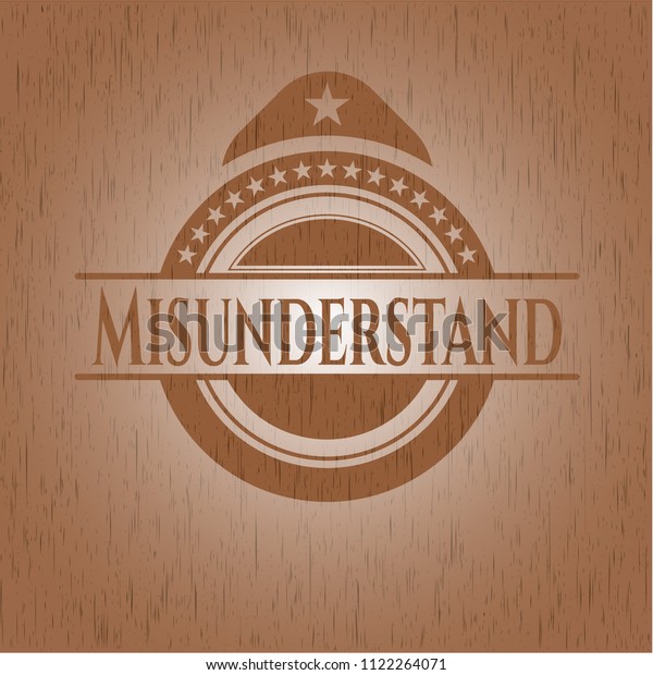 Misunderstand Badge Wood Background Stock Vector (Royalty Free) 1122264071