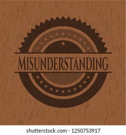 Misunderstanding Badge Wood Background Stock Vector (Royalty Free ...