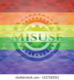 Misuse Emblem On Mosaic Background Colors Stock Vector (Royalty Free ...