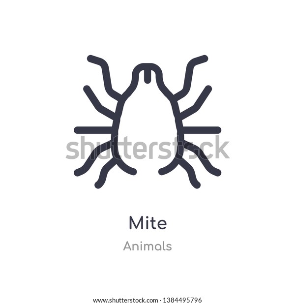 Mite Outline Icon Isolated Line Vector Stock Vector (Royalty Free ...