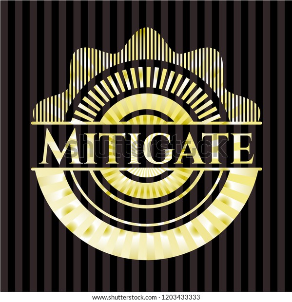 Mitigate Golden Emblem Stock Vector (Royalty Free) 1203433333 ...