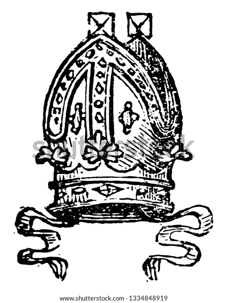 Mitre Worn By Roman Catholic Archbishops Stock Vector (Royalty Free ...