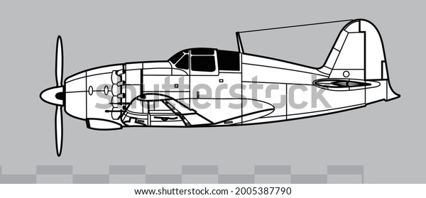 Mitsubishi J2m Raiden Jack Vector Drawing Stock Vector (Royalty Free ...