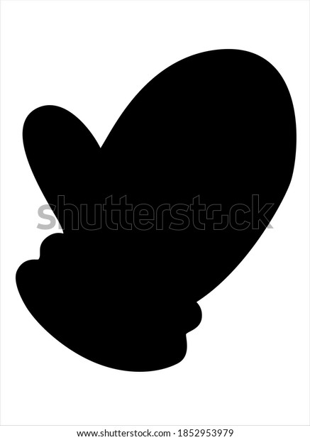 Mitten Black Vector Silhouette Pictogram Logo 库存矢量图（免版税）1852953979 ...