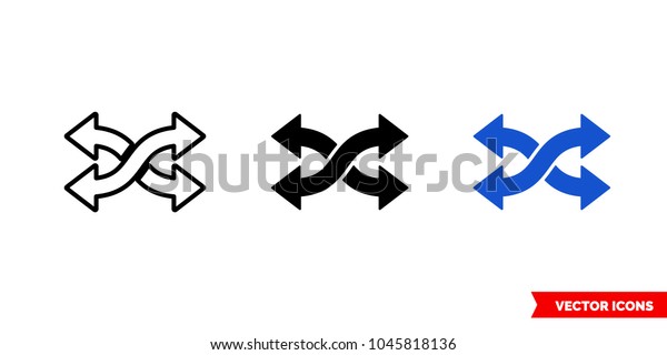 Mix Arrows Icon 3 Types Color Stock Vector (Royalty Free) 1045818136