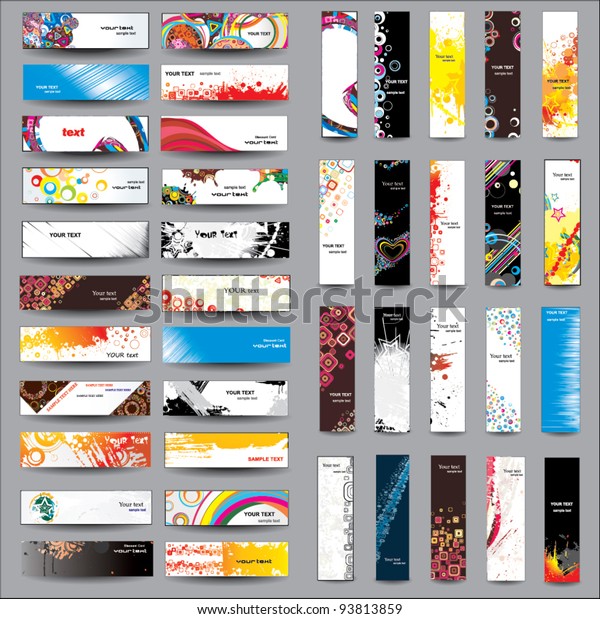 Mix Collection Vertical Horizontal Headers Stock Vector Royalty Free 93813859 Shutterstock