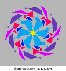 Mixed Color Abstract Flower Vector Drawing Stock Vector (Royalty Free ...