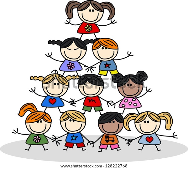 Mixed Ethnic Children Stock Vector (Royalty Free) 128222768 | Shutterstock