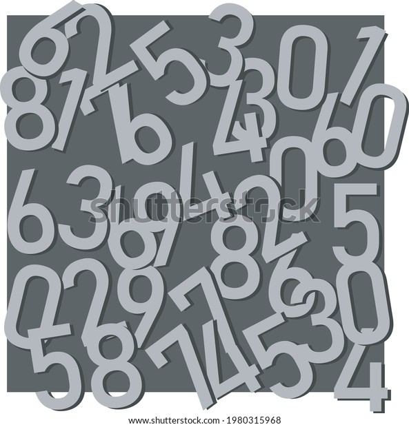 Mixed Numbers 0 9 Grey Background Stock Vector (Royalty Free ...