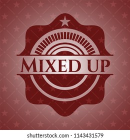 Mixed Realistic Red Emblem Stock Vector (Royalty Free) 1143431579 ...