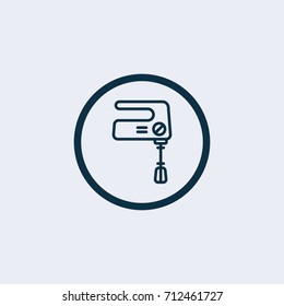 Hand Mixer Outline Icon Linear Style Stock Vector (Royalty Free ...