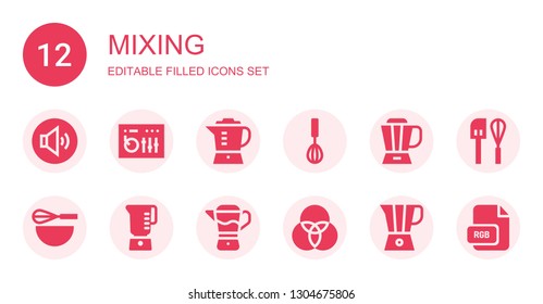 Mixing Icon Set Collection 12 Filled Stock Vector (Royalty Free ...