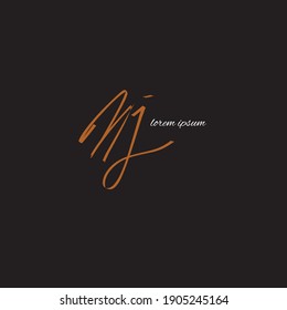 Mj Handwriting Initial Text Beauty Monogram Stock Vector (Royalty Free ...