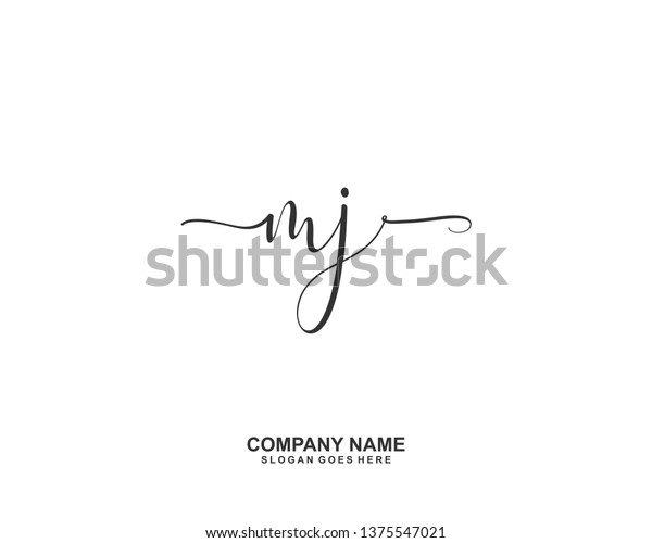 Mj Initial Handwriting Logo Vector Stock Vector (Royalty Free) 1375547021