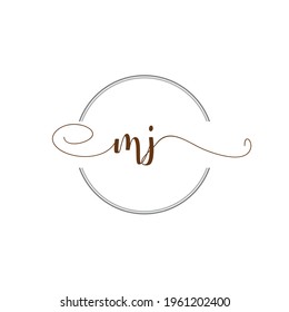 Mj Initial Logo Handwriting Template Letter Stock Vector (Royalty Free ...