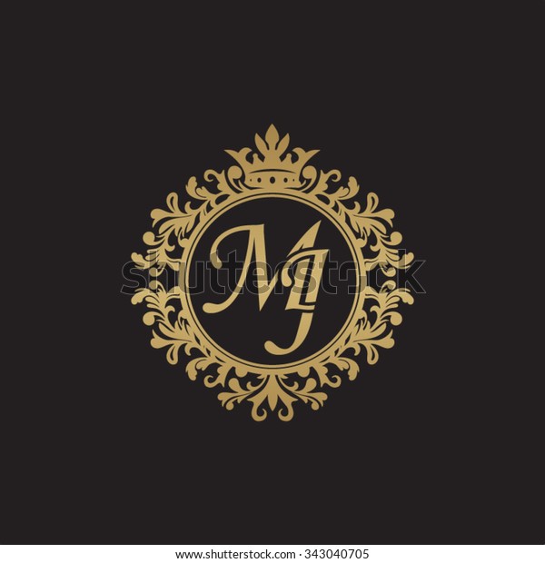 Mj Initial Luxury Ornament Monogram Logo Stock Vector (Royalty Free ...