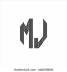 Mj Logo Monogram Outline Style Linked Stock Vector (Royalty Free ...