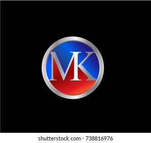 Mk Letter Logo Design Circle Blue Stock Vector (Royalty Free) 738816976 ...