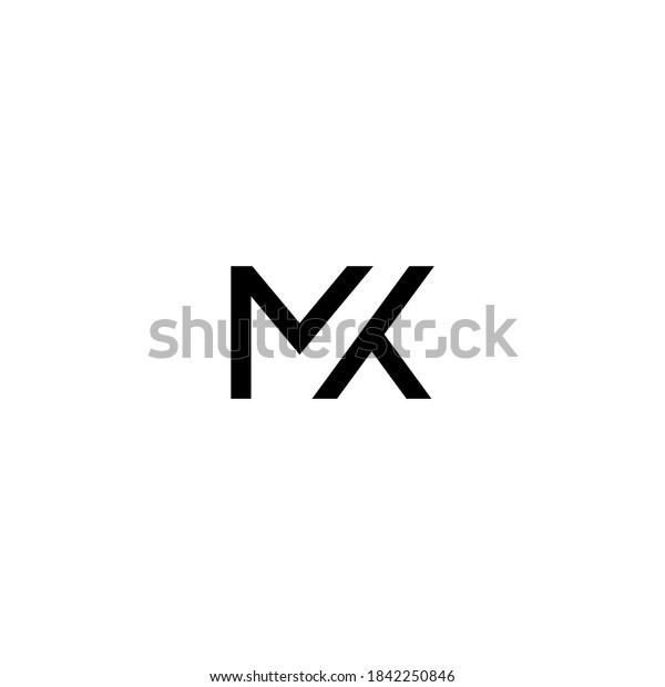 Mk M K Letter Logo Design Stock Vector (Royalty Free) 1842250846