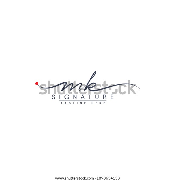 Mk Signature Logo Handwritten Vector Logo: เวกเตอร์สต็อก (ปลอดค่า ...