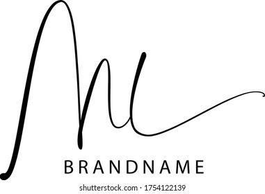 Ml Letra Diseño De Logotipo Inicial,: vector de stock (libre de ...