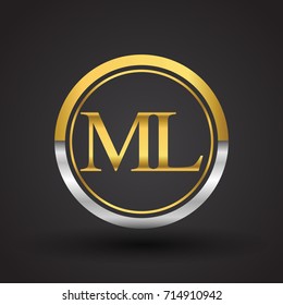 Ml Letter Logo Circle Gold Silver Stock Vector (Royalty Free) 714910942 ...