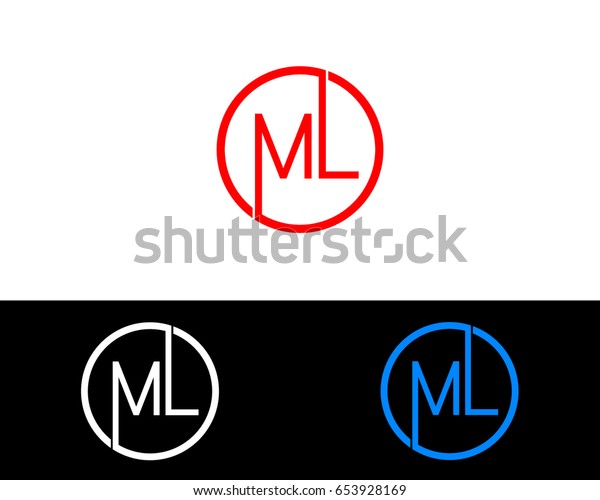 Vetor stock de Ml Logo Letter Design Vector Red (livre de direitos ...