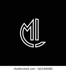 Ml Monogram Logo Circle Ribbon Style Stock Vector (Royalty Free) 1651440385