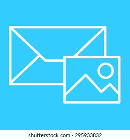 Mms Linear Symbol On Blue Background Stock Vector (Royalty Free ...