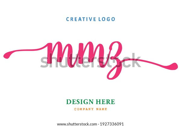 Mmz Lettering Logo Simple Easy Understand Stock Vector (Royalty Free ...
