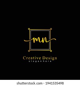 Mn Initial Calligraphy Handwritten Logo Handwritten Stock Vector ...