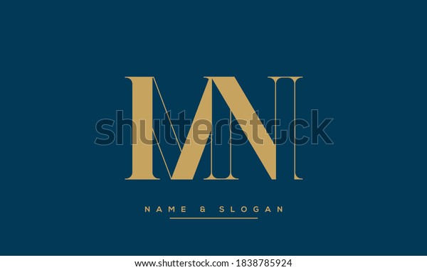 Mn Nm Abstract Letters Monogram Logo Stock Vector (Royalty Free ...