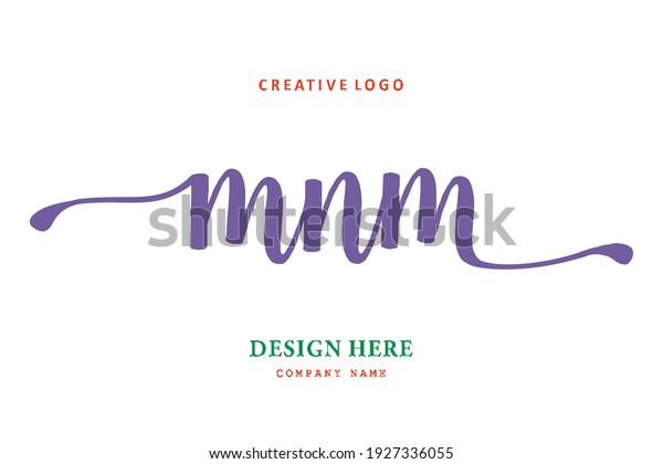 Mnm Lettering Logo Simple Easy Understand Stock Vector (Royalty Free ...