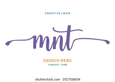 Mnt Lettering Logo Simple Easy Understand Stock Vector (Royalty Free ...