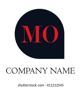 Mo Letters Red Abstract Black Background Stock Vector (Royalty Free ...