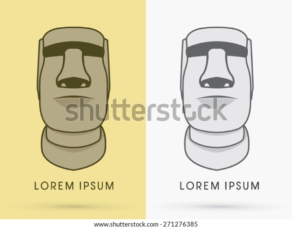 Moai Front Stone Face Sign Logo Stock Vector (Royalty Free) 271276385 ...