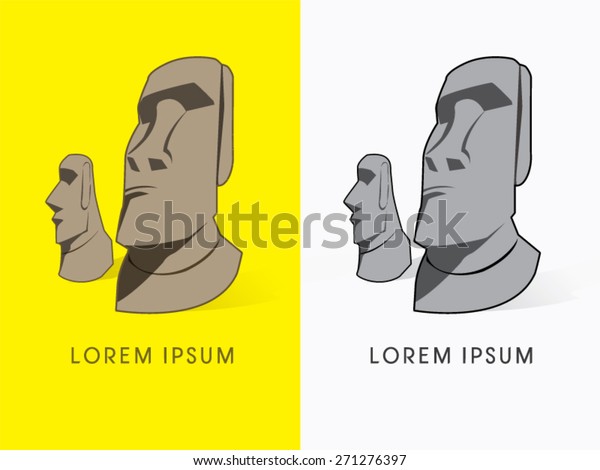 Moai Stone Face Sign Logo Symbol : image vectorielle de stock (libre de ...